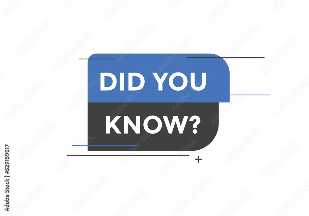 Did you know Colorful label sign template. Did you know symbol web ...