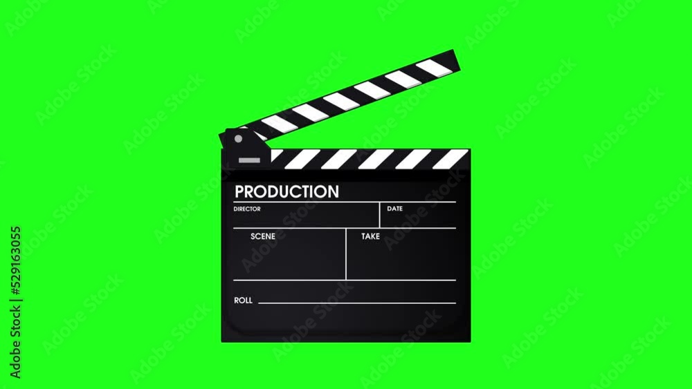 2d animated Opened Movie Film Clap Board Icon Set Closeup Isolated on ...