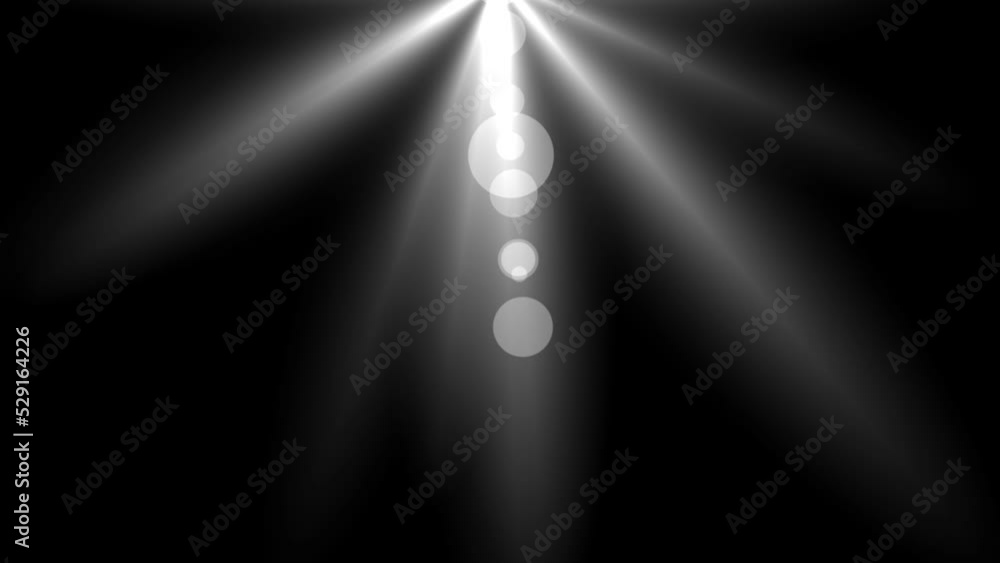 Vidéo Stock Optical Lens flare effect, 4K White on black background ...