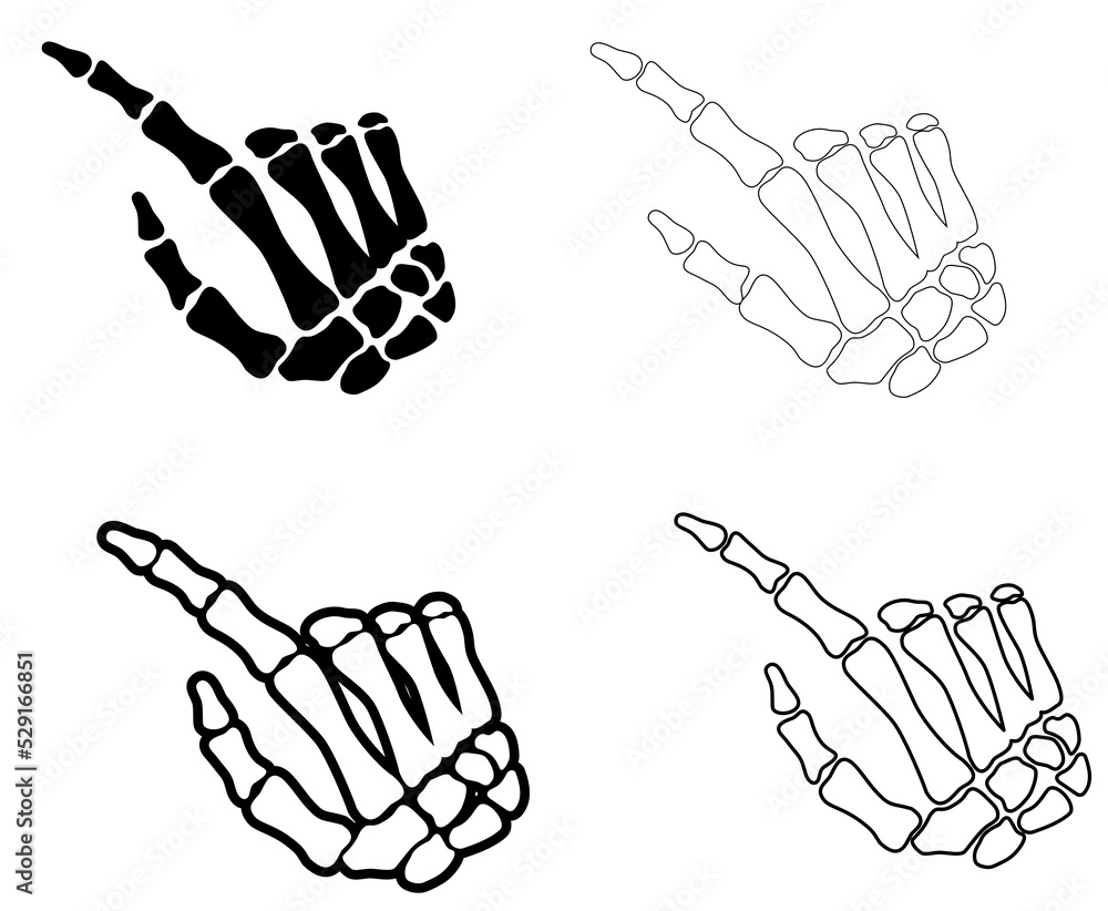 Human skeleton hand. Illustration of a skeleton hand with index finger ...