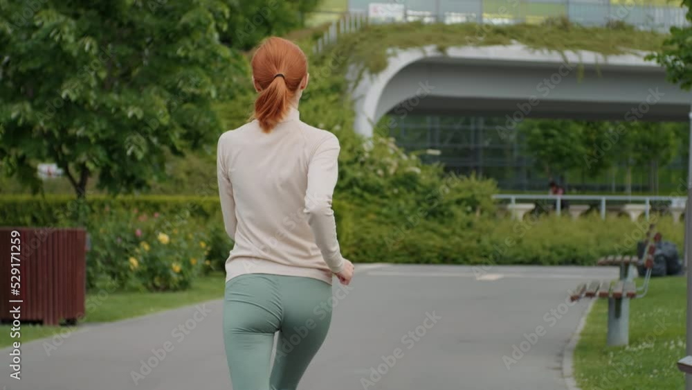 Anorexic person jogging in the park, skinny body. Eating disorder ...