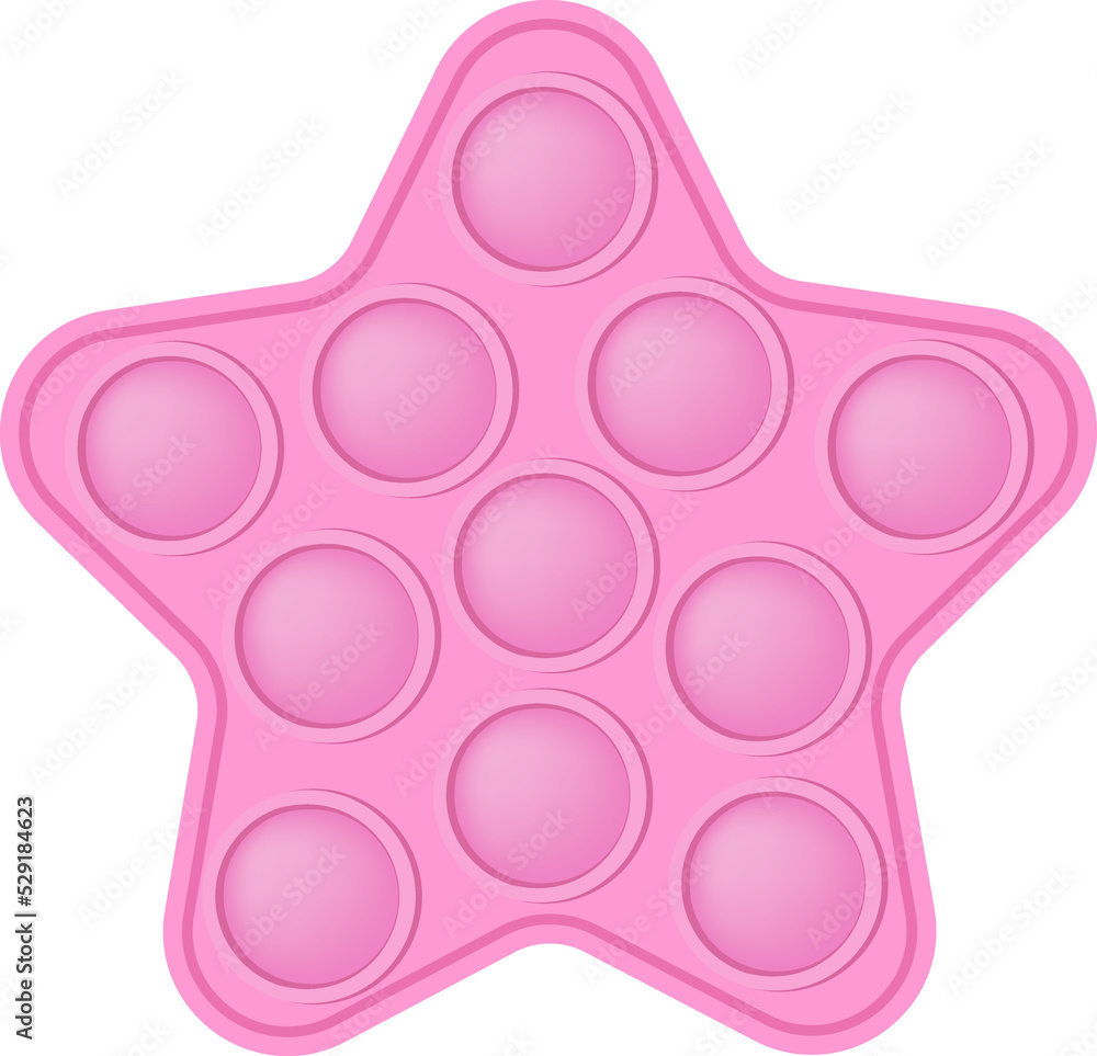 Pink Popit shape - star. Pop it a trendy pastel fidget toys. Addictive ...