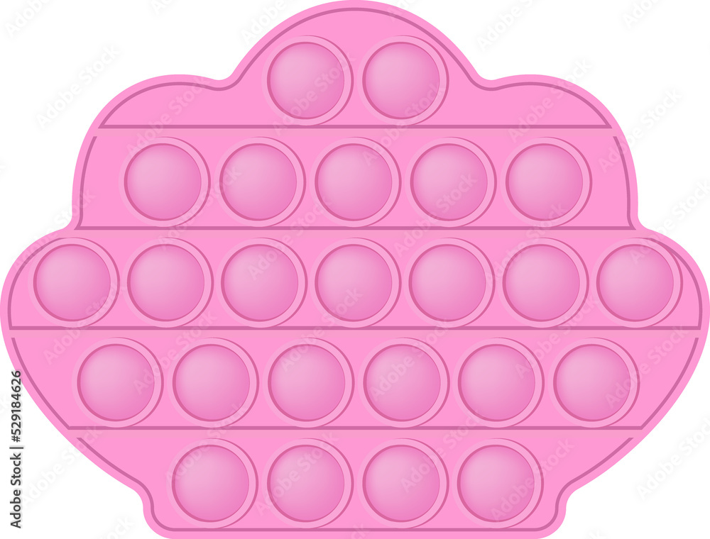 Pink Popit shape seashell. Pop it a trendy pastel fidget toys ...