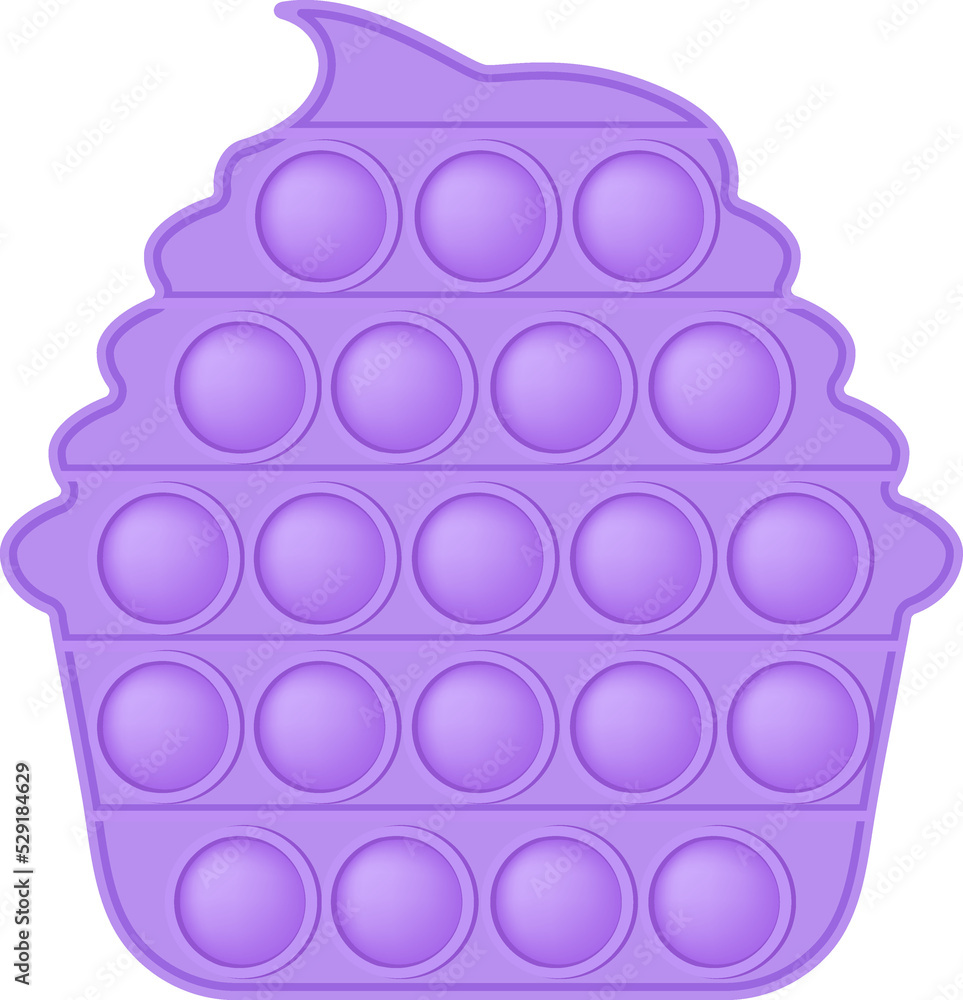Purple Popit shape - cake. Pop it a trendy pastel fidget toys ...