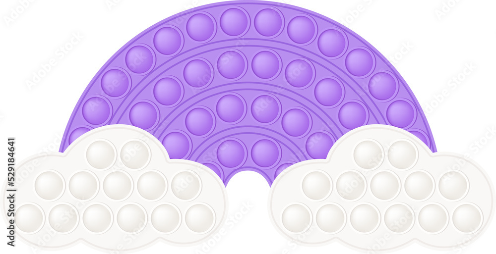 Purple Popit shape - rainbow. Pop it a trendy pastel fidget toys ...