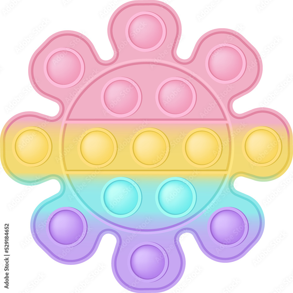 Popit figure flower as a fashionable silicon toy for fidgets. Addictive ...