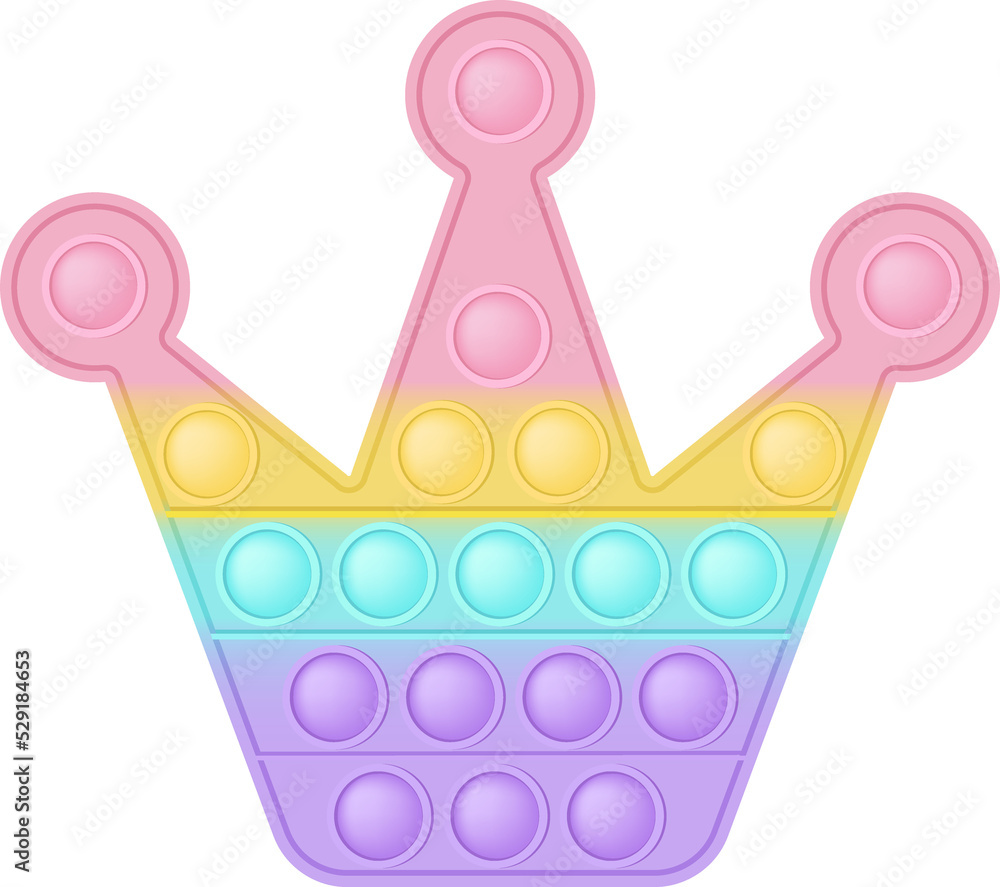 Popit figure crown as a fashionable silicon toy for fidgets. Addictive ...