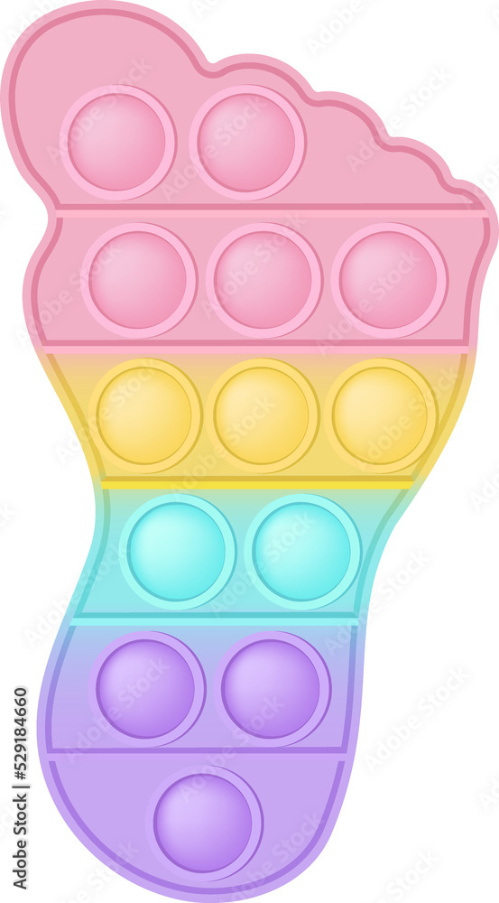 Popit figure foot as a fashionable silicon toy for fidgets. Addictive ...