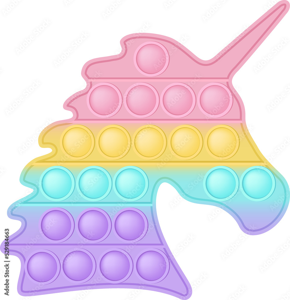 Popit figure unicorn as a fashionable silicon toy for fidgets ...