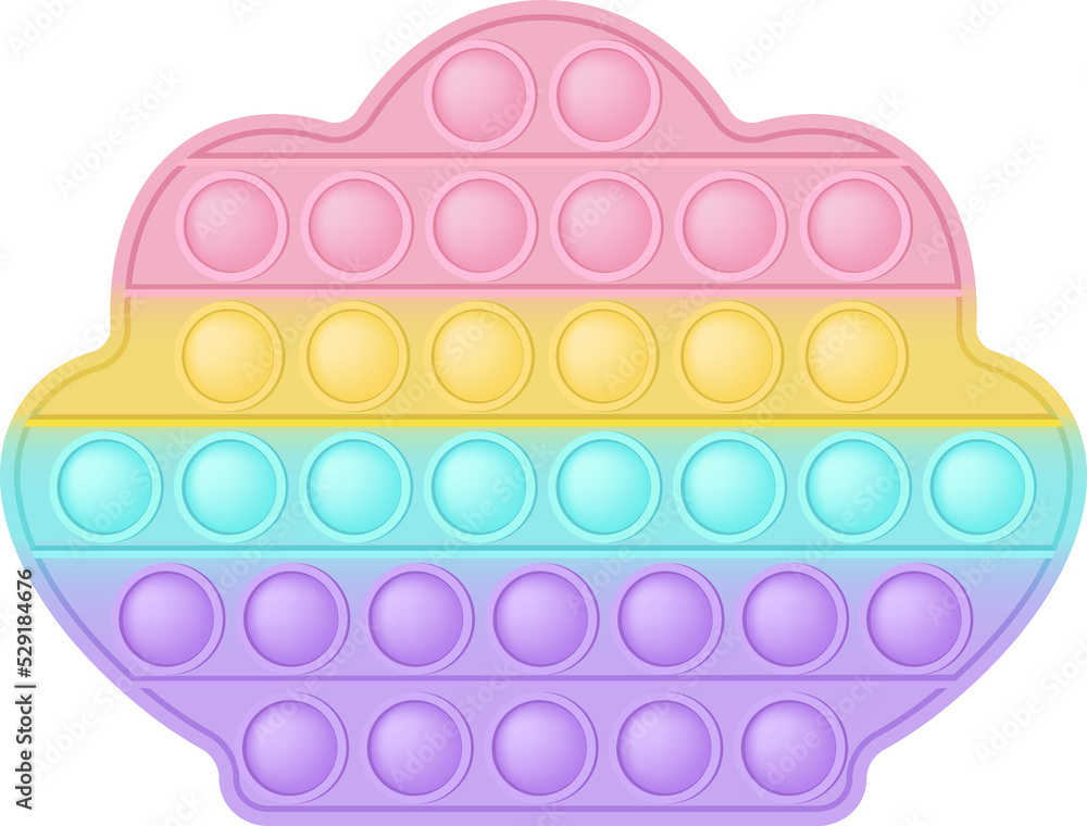 Popit figure seashell as a fashionable silicon toy for fidgets ...