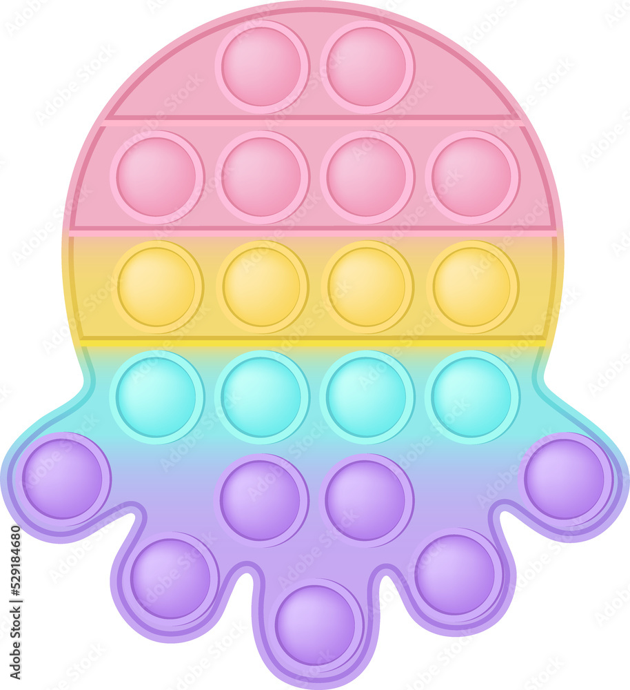 Popit figure octopus as a fashionable silicon toy for fidgets ...