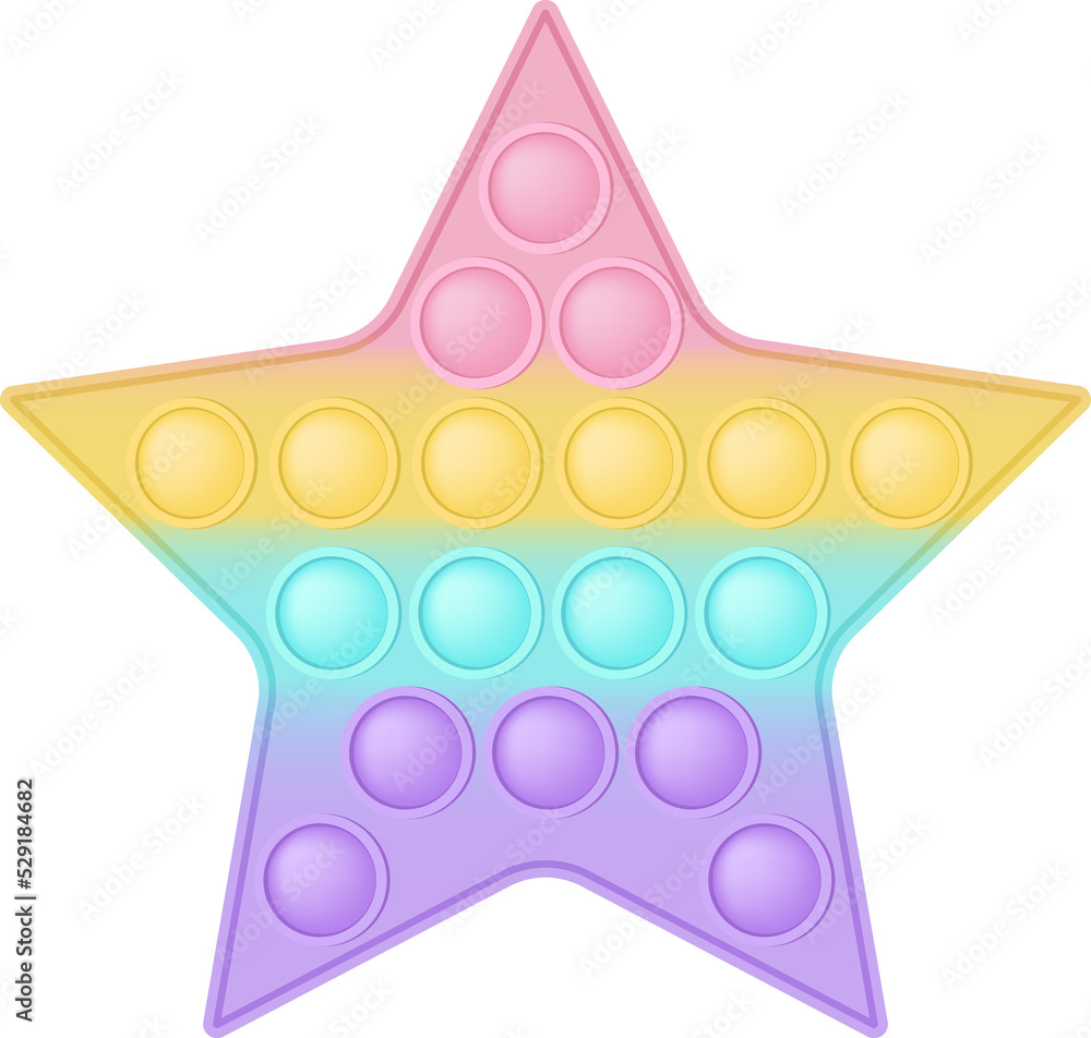Popit figure star as a fashionable silicon toy for fidgets. Addictive ...
