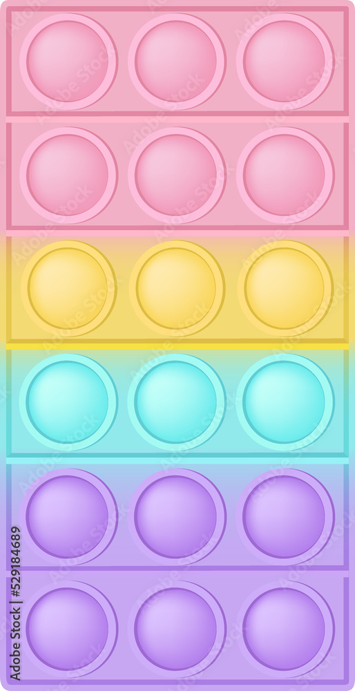 Popit figure rectangle as a fashionable silicon toy for fidgets ...