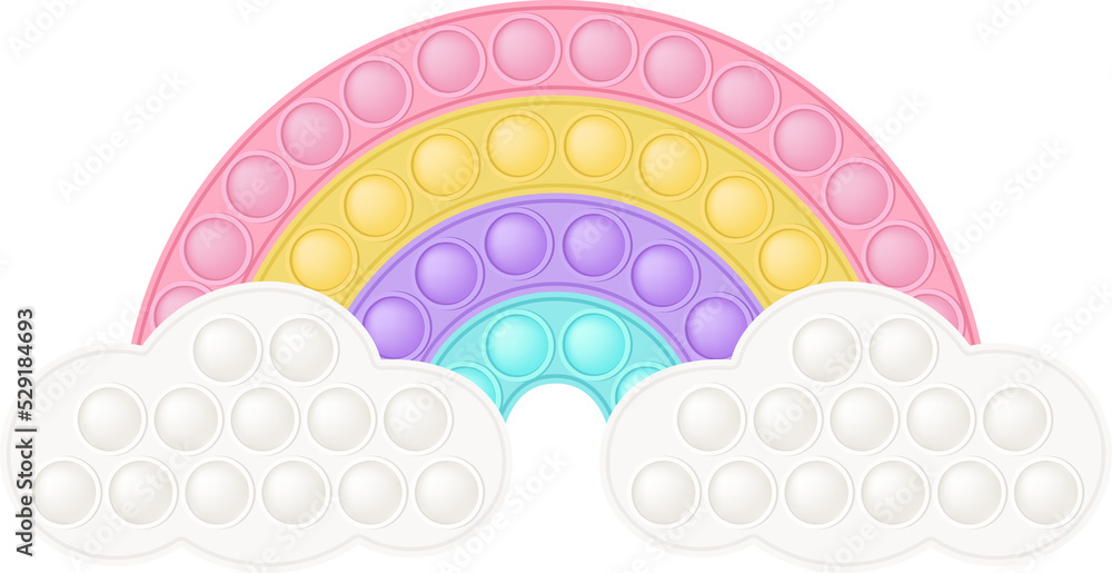 Popit figure rainbow as a fashionable silicon toy for fidgets ...