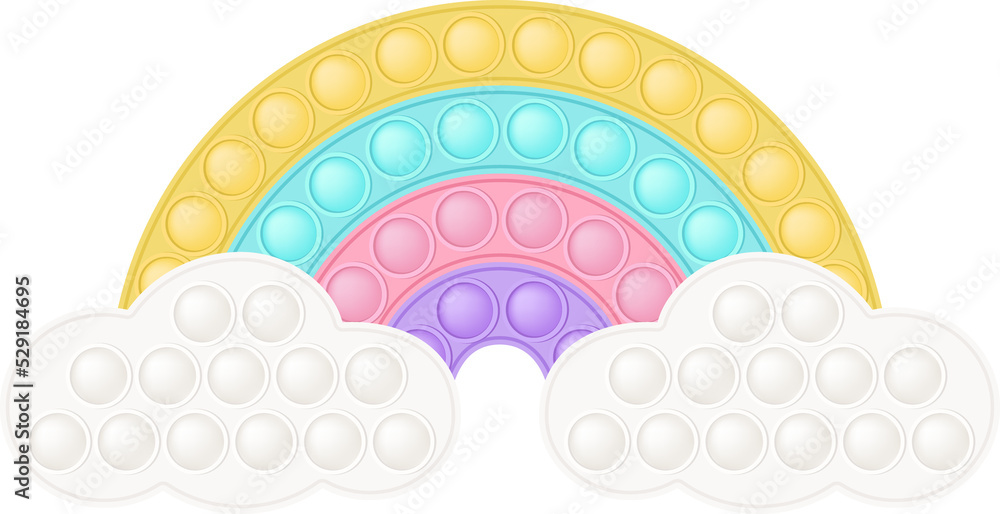Popit figure rainbow as a fashionable silicon toy for fidgets ...