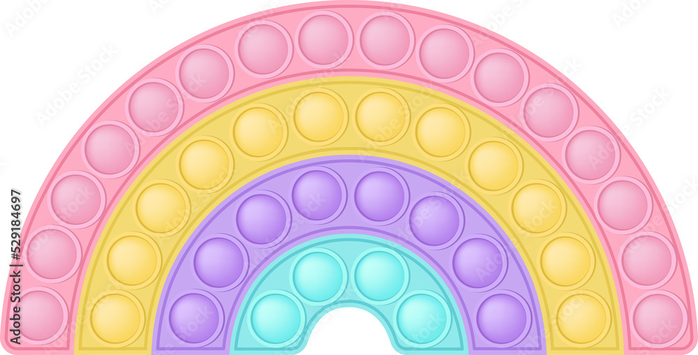 Popit figure rainbow as a fashionable silicon toy for fidgets ...