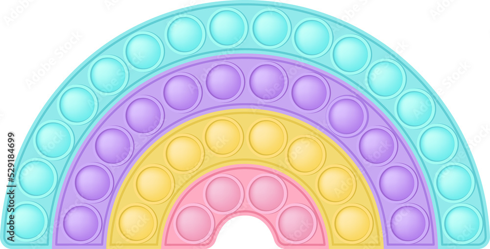 Popit figure rainbow as a fashionable silicon toy for fidgets ...