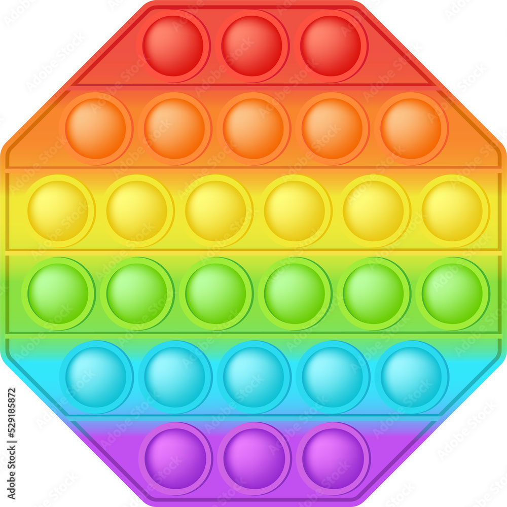 Popit figure octagon as a fashionable silicon toy for fidgets ...