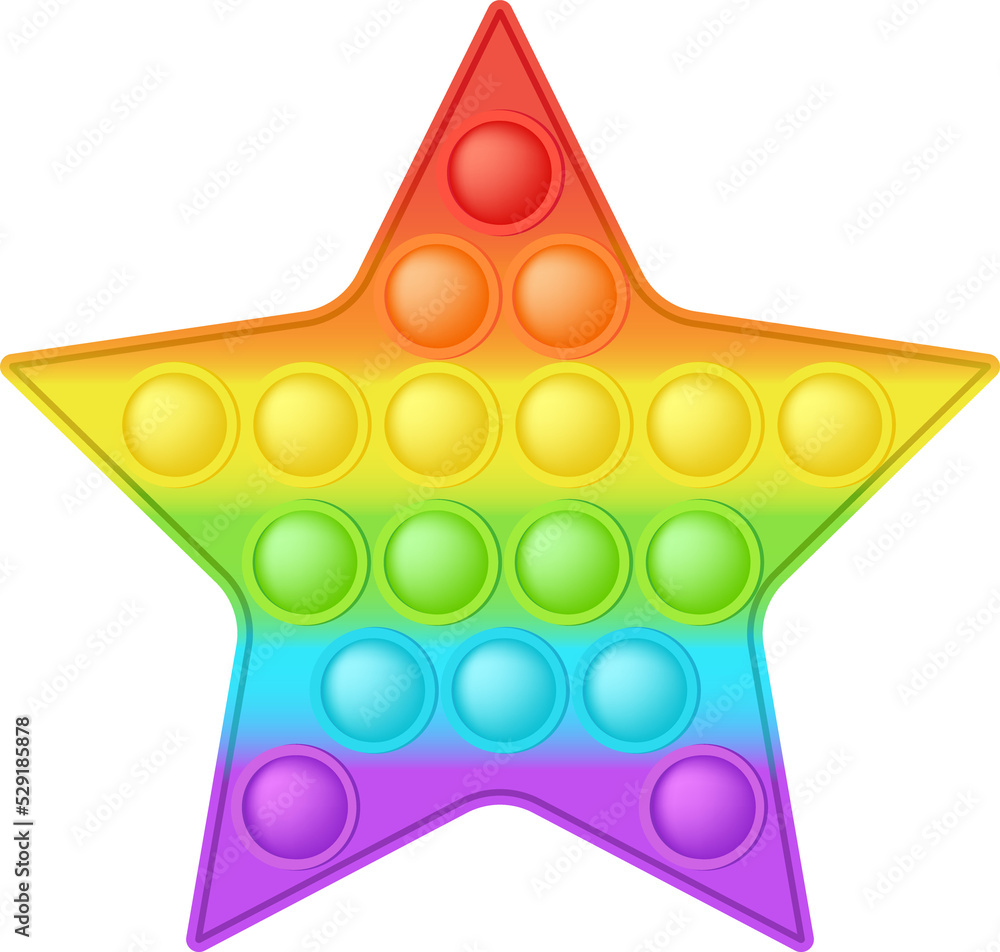 Popit figure star as a fashionable silicon toy for fidgets. Addictive ...