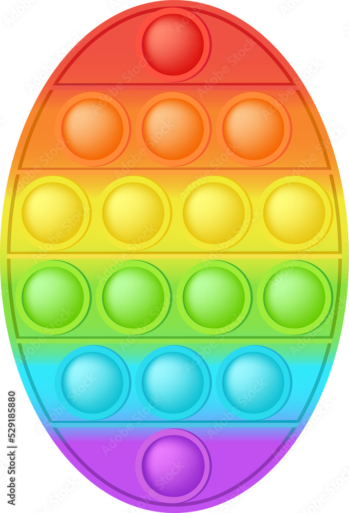 Popit figure oval as a fashionable silicon toy for fidgets. Addictive ...