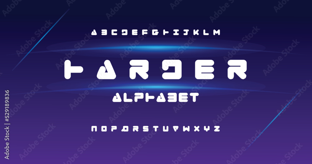 HARDER Sports minimal tech font letter set. Luxury vector typeface for ...
