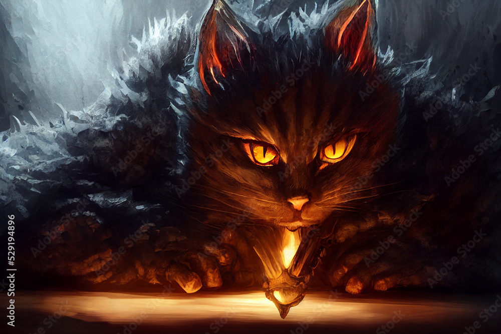 Epic halloween cat. Dark knight. Dark souls. Stock Illustration | Adobe ...