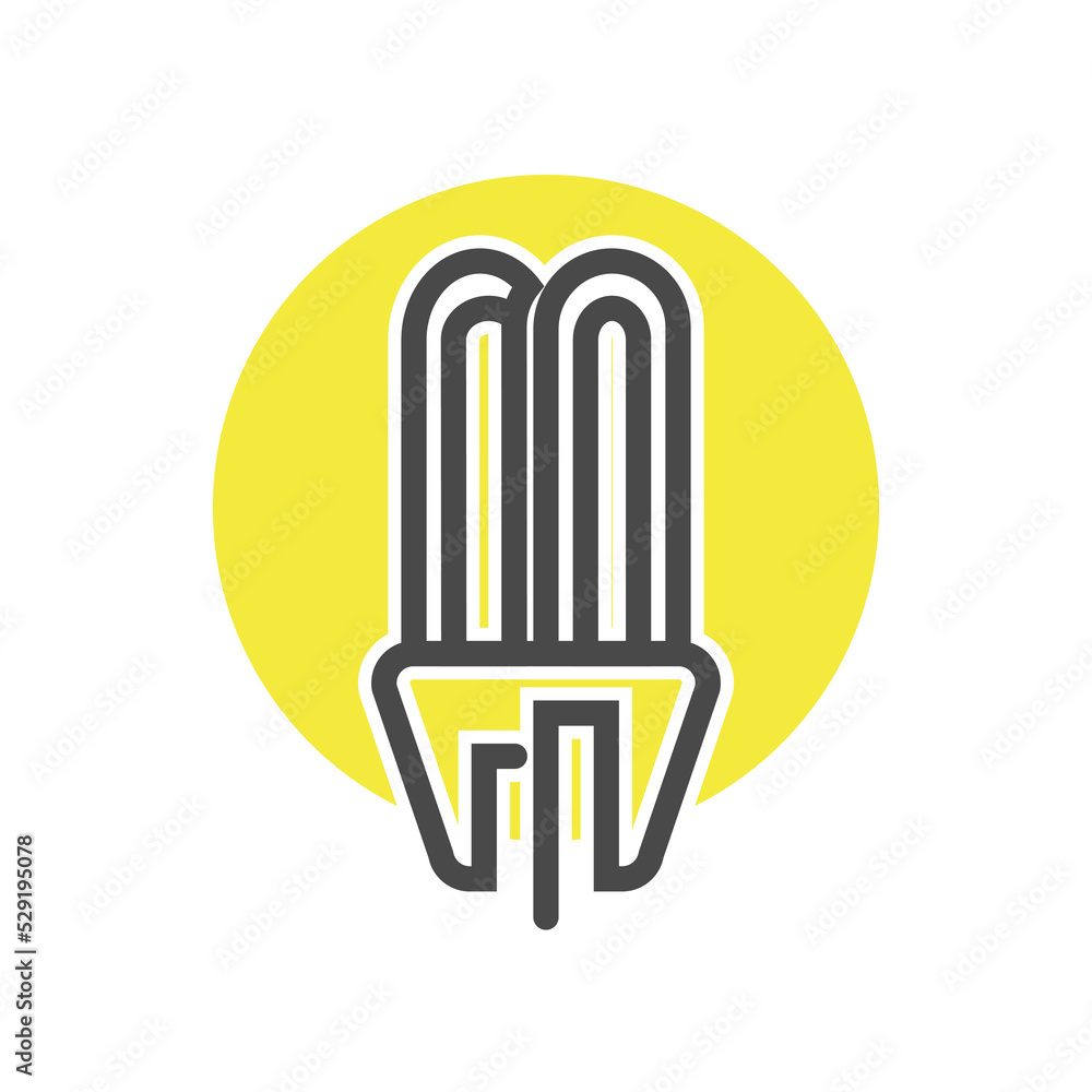 LED lamp icon in thin line style. Electrical equipment, simple lamp ...