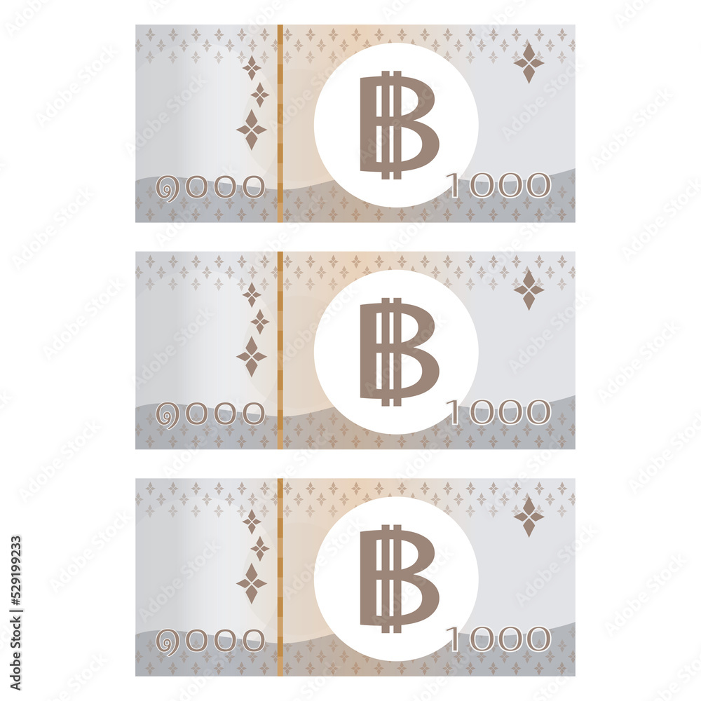 Baht Thai (THB) note 20 thai baht, 50 thai baht, 100 thai baht, 500 ...