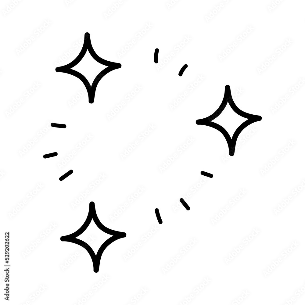 Hand drawn doodle icon - twinkling marks Stock Illustration | Adobe Stock