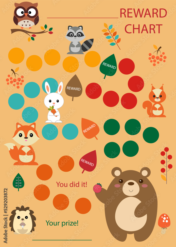 Reward chart forest animals. Print chart reward is a great way to ...