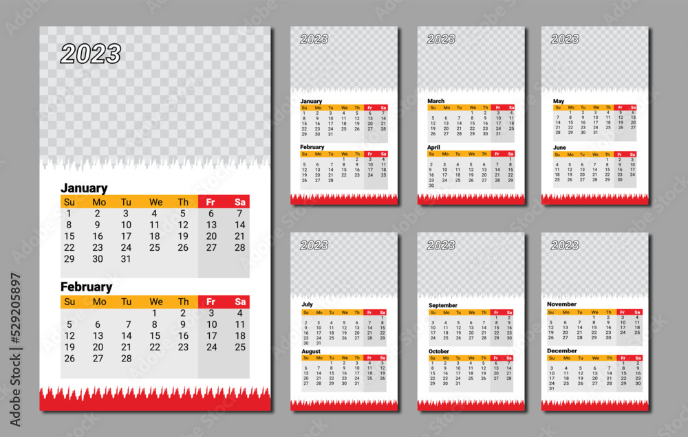 2023 Calendar design, calendar design with image Stock Vector | Adobe Stock