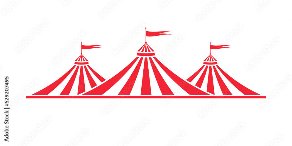 Circus tent icon or logo. Carnival, festival, fair marquee top sign ...