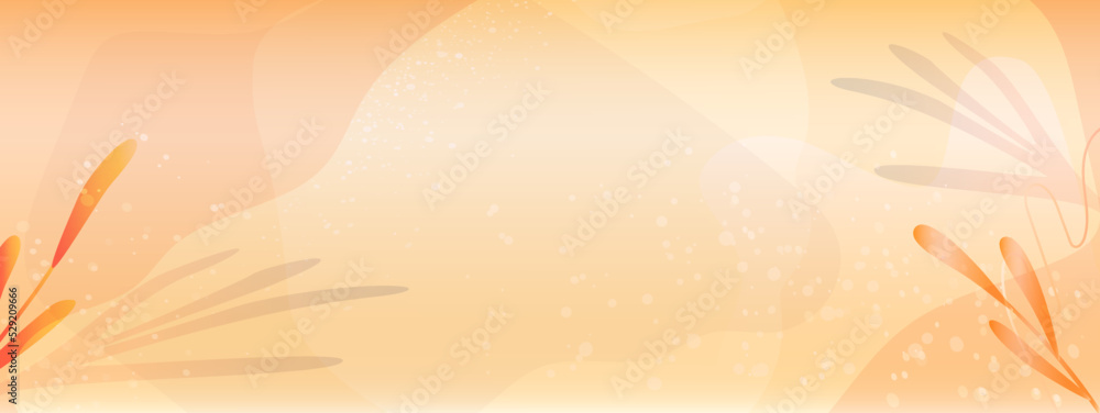 Tropical abstract light golden soothing background with leaves and ...