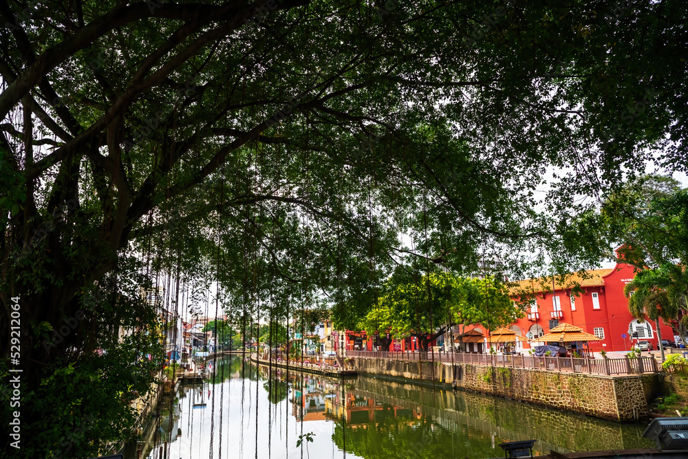 The old town of Malacca and the Malacca river. UNESCO World Heritage ...