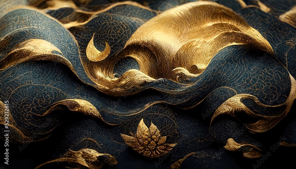 Abstract wave vector art. Luxury wallpaper design for print, wall art ...