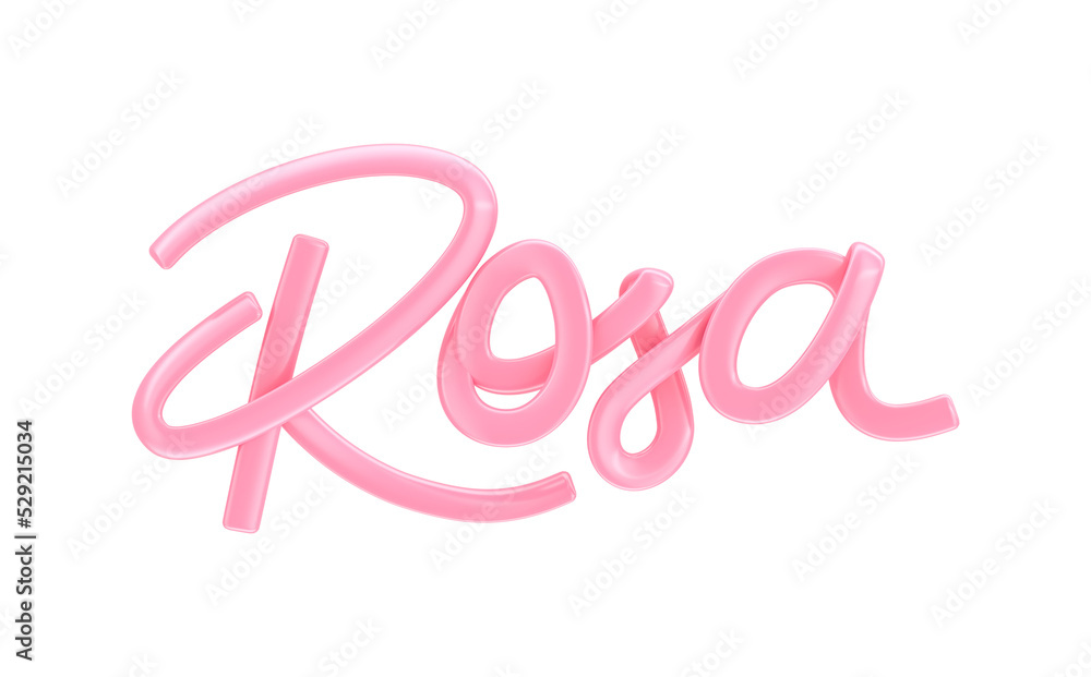 Palavra Rosa Estilizada Isolada para campanha de Outubro Rosa ...