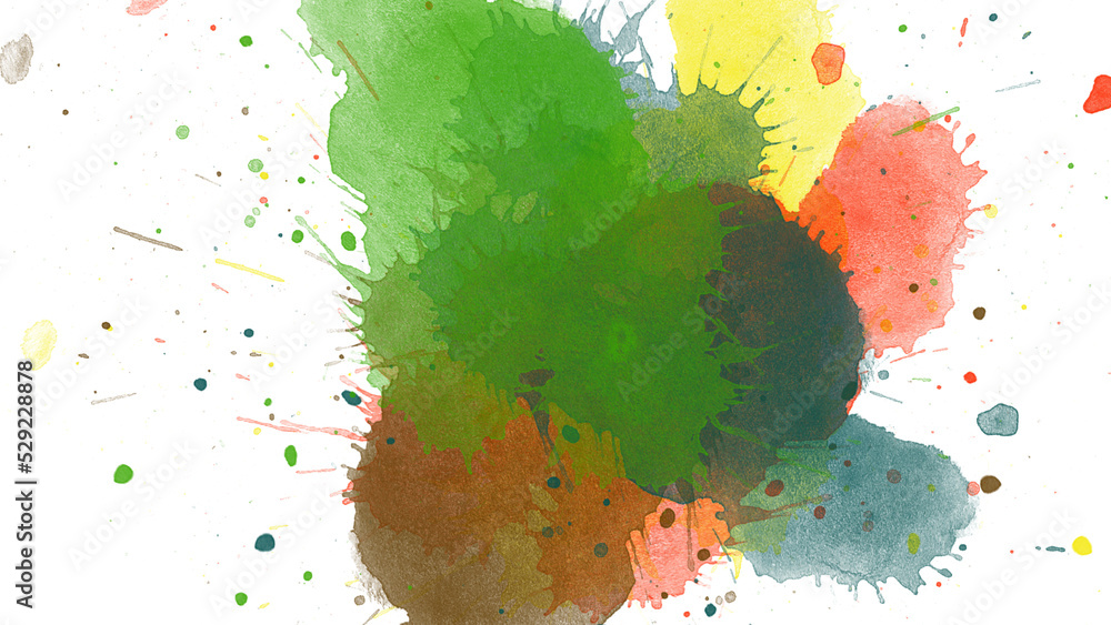 watercolor paint brush stroke. ink splash transition. Abstract inkblot ...