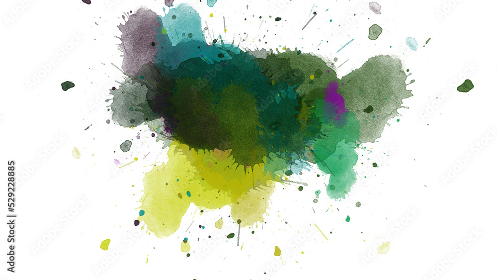 watercolor paint brush stroke. ink splash transition. Abstract inkblot ...