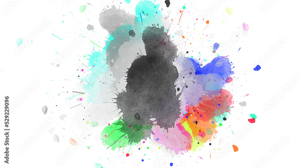 watercolor paint brush stroke. ink splash transition. Abstract inkblot ...