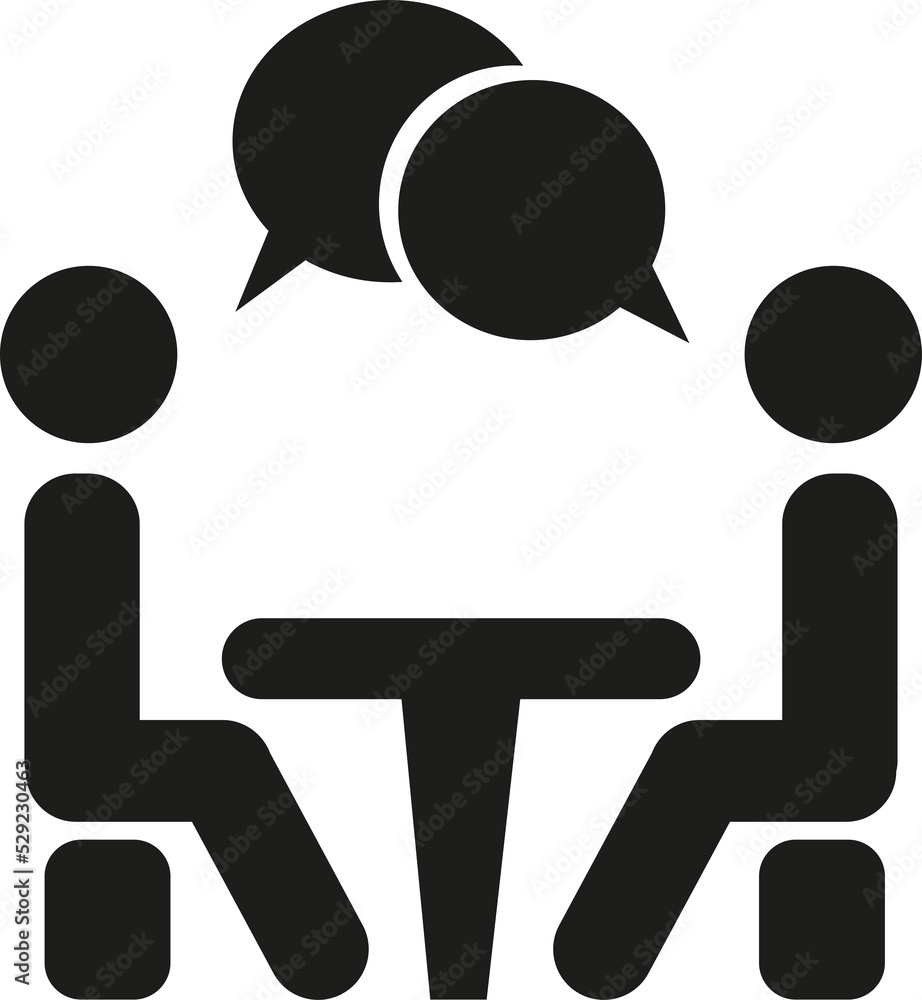 Icon Conference. People sitting around the table talking. Stock ...