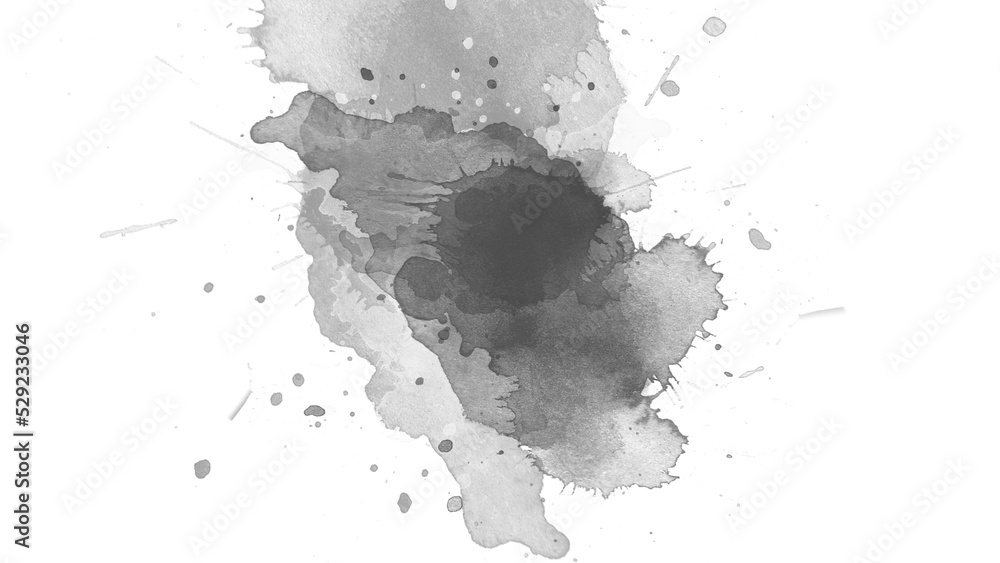 watercolor paint brush stroke. ink splash transition. Abstract inkblot ...