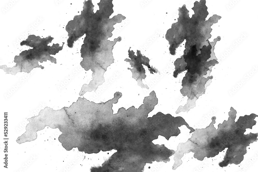 watercolor paint brush stroke. ink splash transition. Abstract inkblot ...