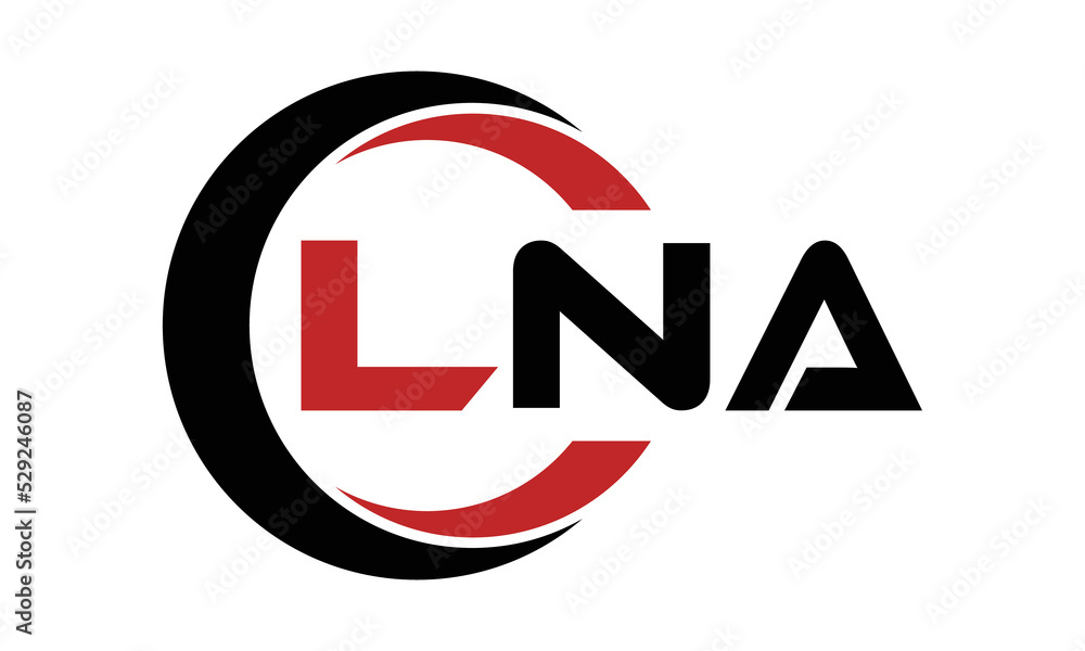 LNA three letter swoosh logo design vector template | monogram logo ...