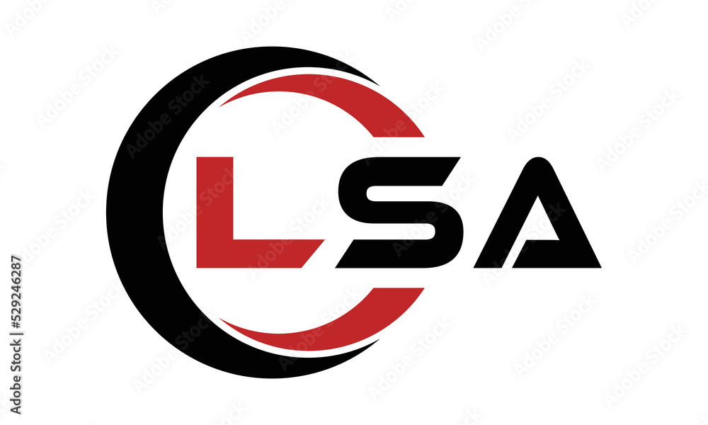 LSA three letter swoosh logo design vector template | monogram logo ...