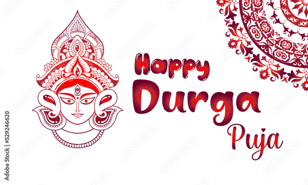 Photo & Art Print Goddess Durga Face in Happy Durga Puja Subh Navratri ...