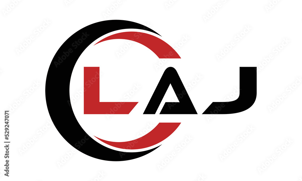 LAJ three letter swoosh logo design vector template | monogram logo ...
