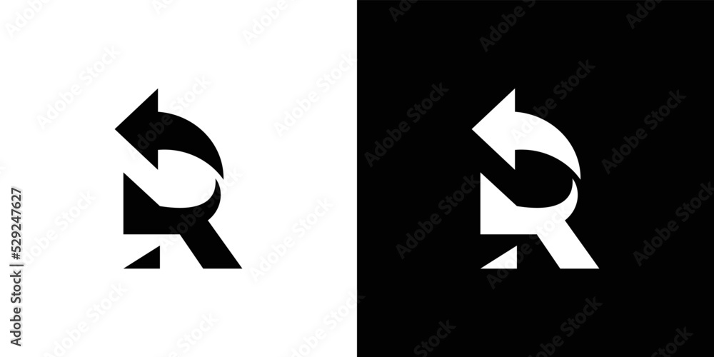 Modern and cool letter R combination direction logo design Stock Vector ...
