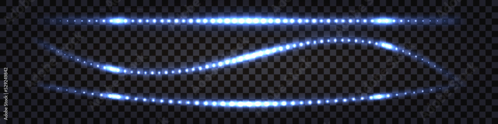 Blue laser neon beams, glowing light effect. Electric impulse, shiny ...