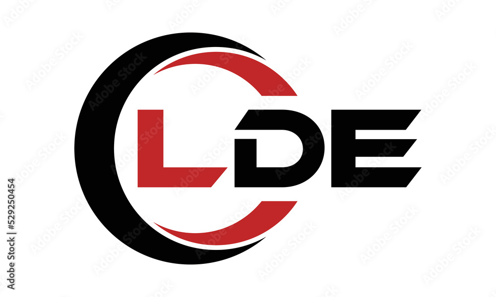 LDE three letter swoosh logo design vector template | monogram logo ...
