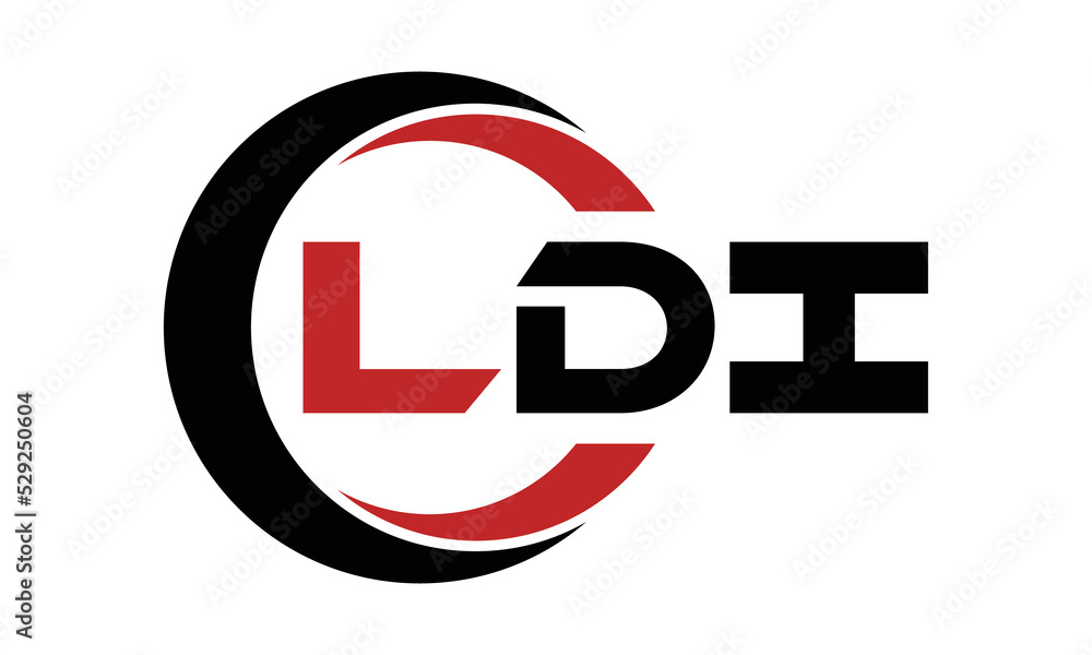 LDI three letter swoosh logo design vector template | monogram logo ...